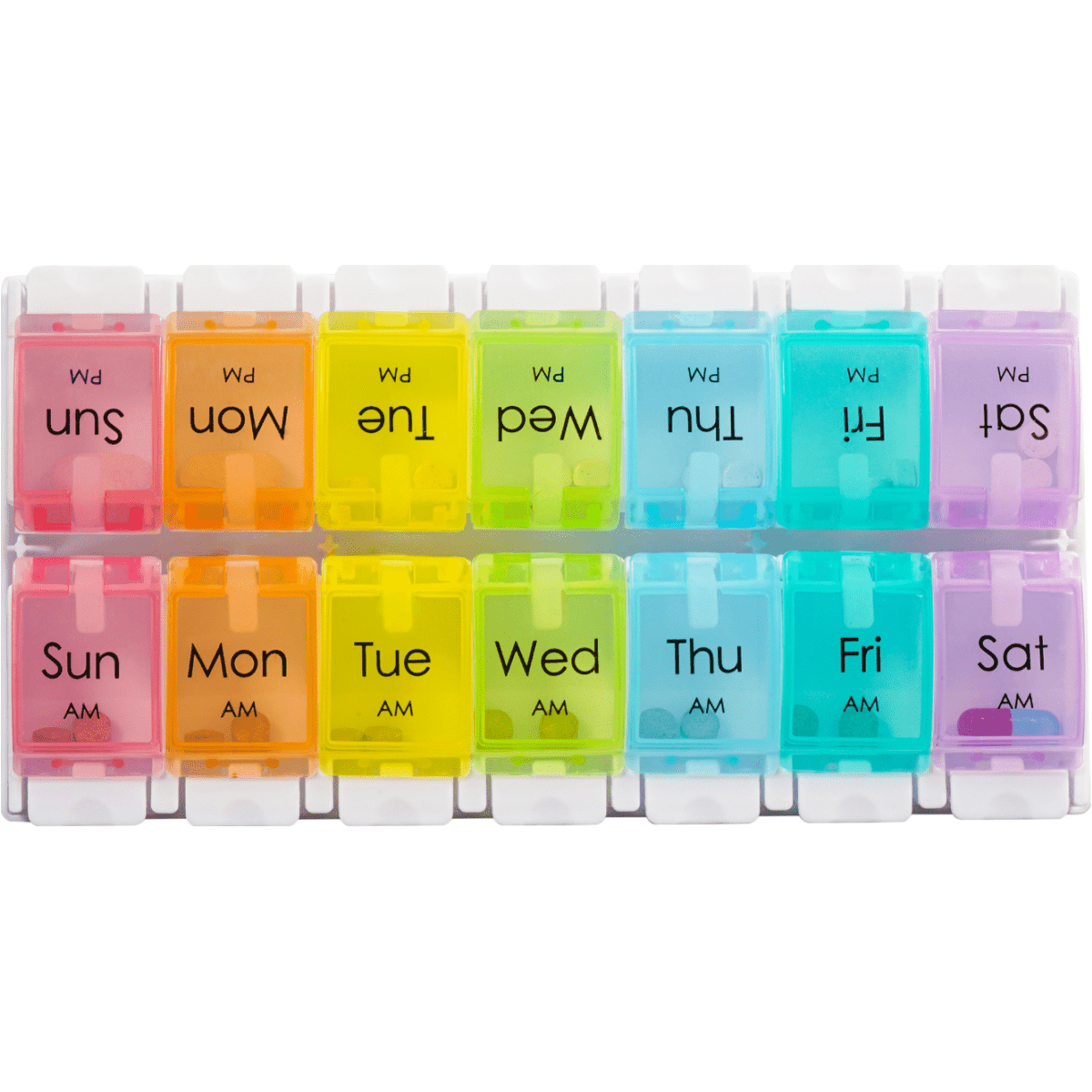 Weekly Push Button Pill Box AM/PM